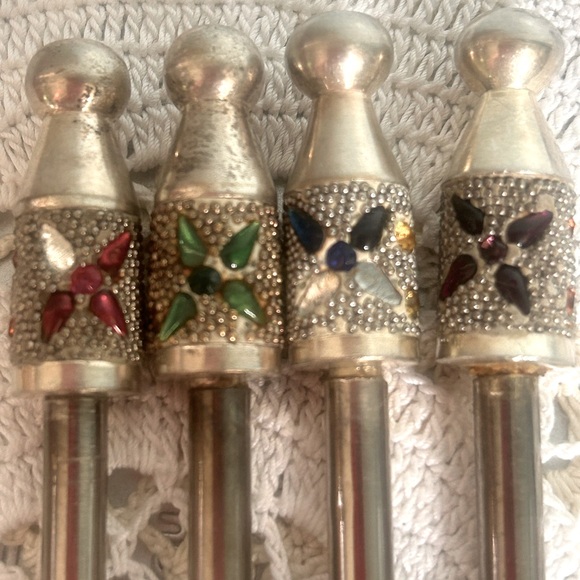 Pier 1 | Dining | Pier Jeweled Swizzle Sticks Set Of 4 Silver Plated 8 ...